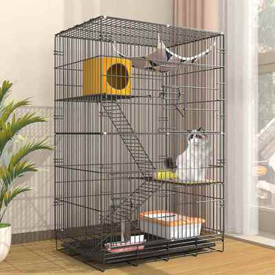 Cat cage Domestic Cat Villa with toilet indoor large folding