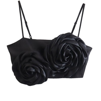 Zevity Women High Sreet Floral Appliques Design Spaghetti St