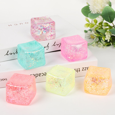 跨境新款Needoh冰块捏捏乐减压玩具慢回弹流纹爱心麦芽糖捏捏