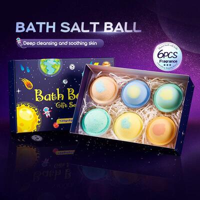6个星球浴盐球套装Bath Bombs Bubble Salt Bath Bath Ball 6pcs