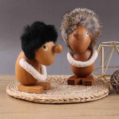 北欧木质维京人木偶摆件洞洞板装饰房间家居桌面车载送男友礼物