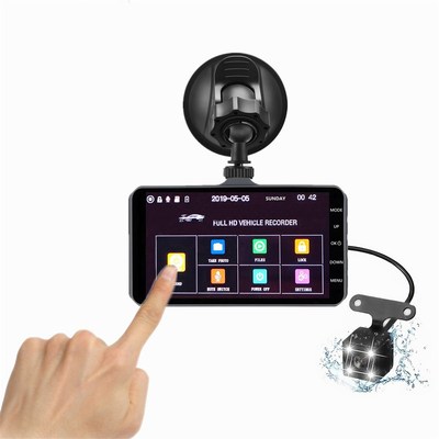 新款行车记录仪 双镜头 4s寸触摸屏记录仪 1080P高清夜视车载dvr