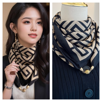 2025新款秋冬护颈围巾女丝绵方巾