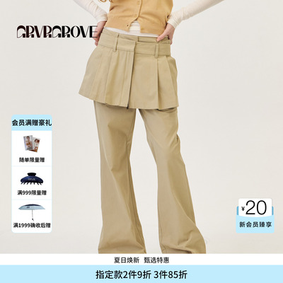 GROVE官方旗舰店2026PS春季新款牛仔长裤梭织裤韩系下装GP26PTC13