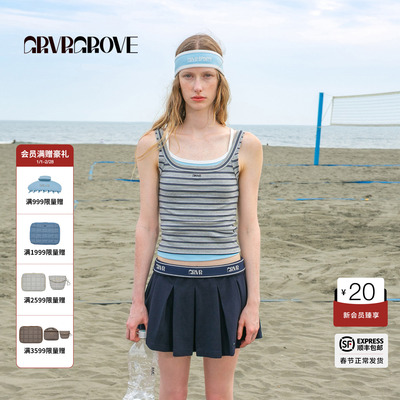 GROVE官方旗舰店2025夏日款条纹针织背心内搭外穿打底GM5SL03M