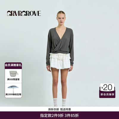 GRVR GROVE官方旗舰店26SS春夏新款韩系纯色长袖针织衫GS26TSK60