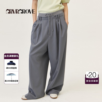 GRVR GROVE官方旗舰店2026PS春季新款梭织长裤休闲裤女 GP26PTK60