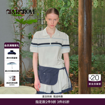 GRVR GROVE官方旗舰店26SS春夏韩系翻领短袖polo衫撞色GS26TSC06