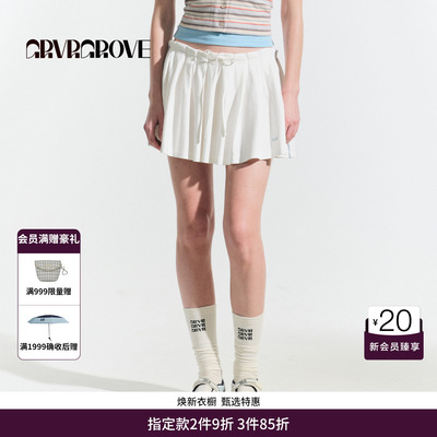 GRVR GROVE官方旗舰店HS夏日女针织百褶短裙韩系半身裙 GM5SK01C