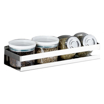 稳斯坦W7533壁挂式304不锈钢置物架免打孔商品展示架多功能收纳层