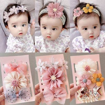 3 PcsSet Floral Bows Ba Headband Dot Bowknot Haarband