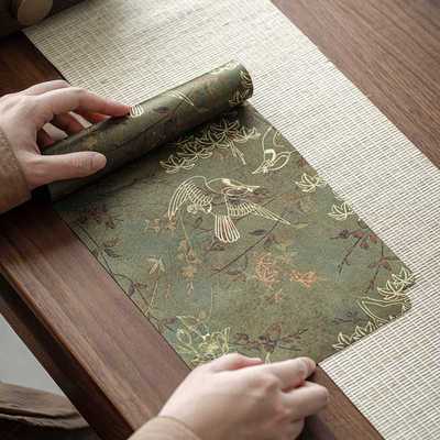 古风香云纱双面茶席春祥干泡席桌旗新中式茶桌垫壶垫茶道配件