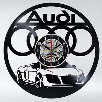 好货Car Logo Vinyl Record Wall Clock Modern Design Art Silen