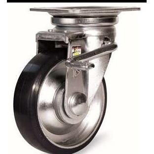 5005-3-T1-UE 双刹车 紫黑色聚氨酯 安装高度177 轮宽38MM脚轮