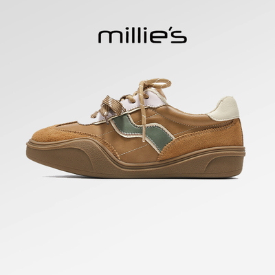 顺丰包邮美拉德系带厚底休闲板鞋