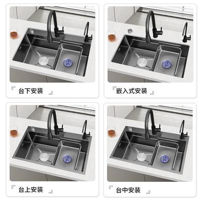 纳米蜂窝压纹SS3U0SINKS1504不锈钢厨房水槽大单槽用家碗盆洗加厚
