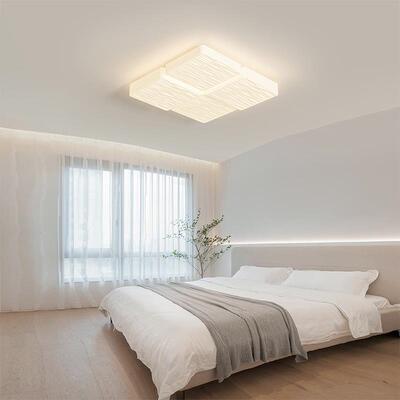 奶油风客厅全主灯现代简卧约大l气护眼吸顶灯光谱ed客厅过94700道