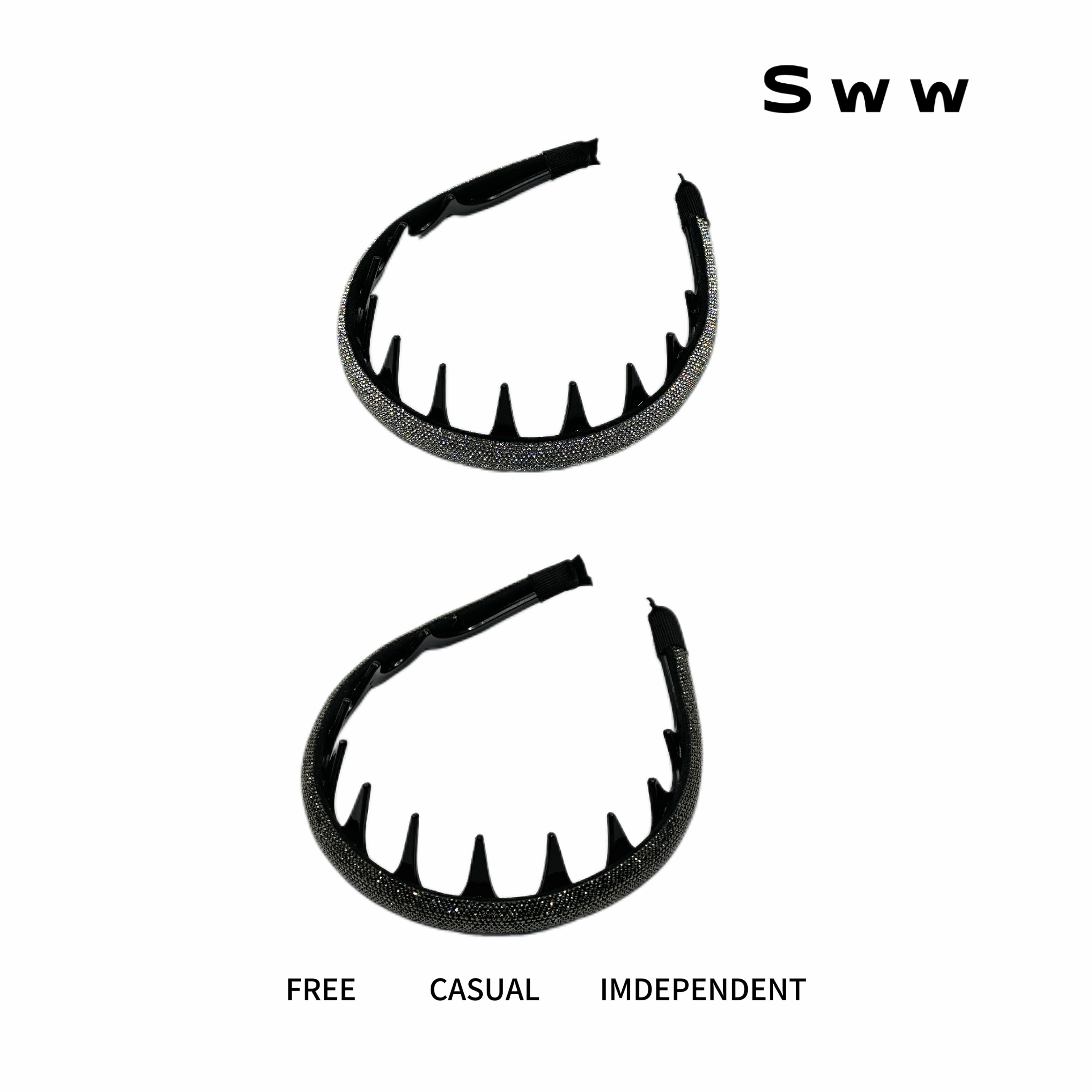 SWW/高颅顶爆闪齿梳正反两戴精致气质头包脸发箍