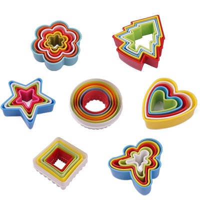 5/6 pcs/set Heart Cookies Cutter Molds Plastic Cake Mould Bi