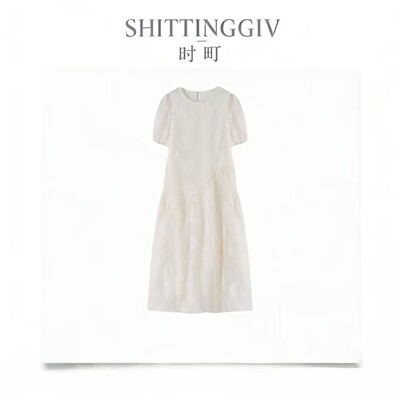 时町女士夏季气质提花慵懒风法式连衣裙-2026-22