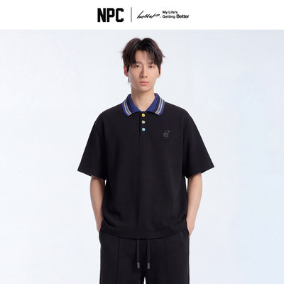 NPC潮牌美式休闲撞色彩扣POLO衫绣花夏季新款官方正品假一赔十