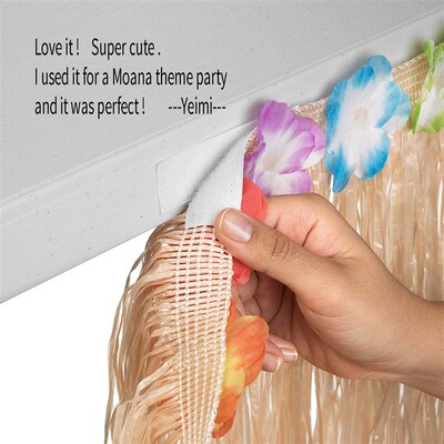 极速Straw Color Luau Grass Table Skirt Straw Hawaiian Tiki M