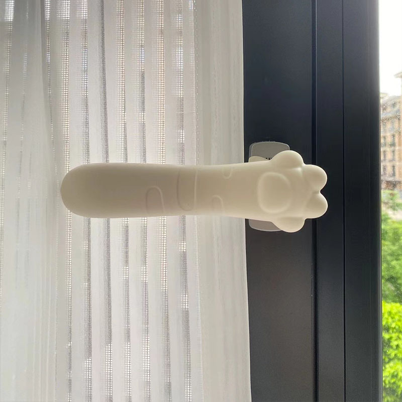 好货ins奶油风硅胶猫爪门把手保护套防静电卧室门拉手套防撞垫护