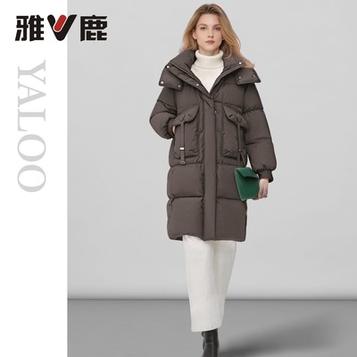 雅鹿加绒加厚显瘦连帽女款羽绒服