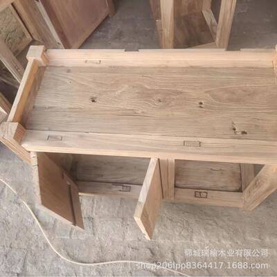 新中式茶水柜边几实老木榆木餐XYC边架柜客厅茶台移动水茶室储茶