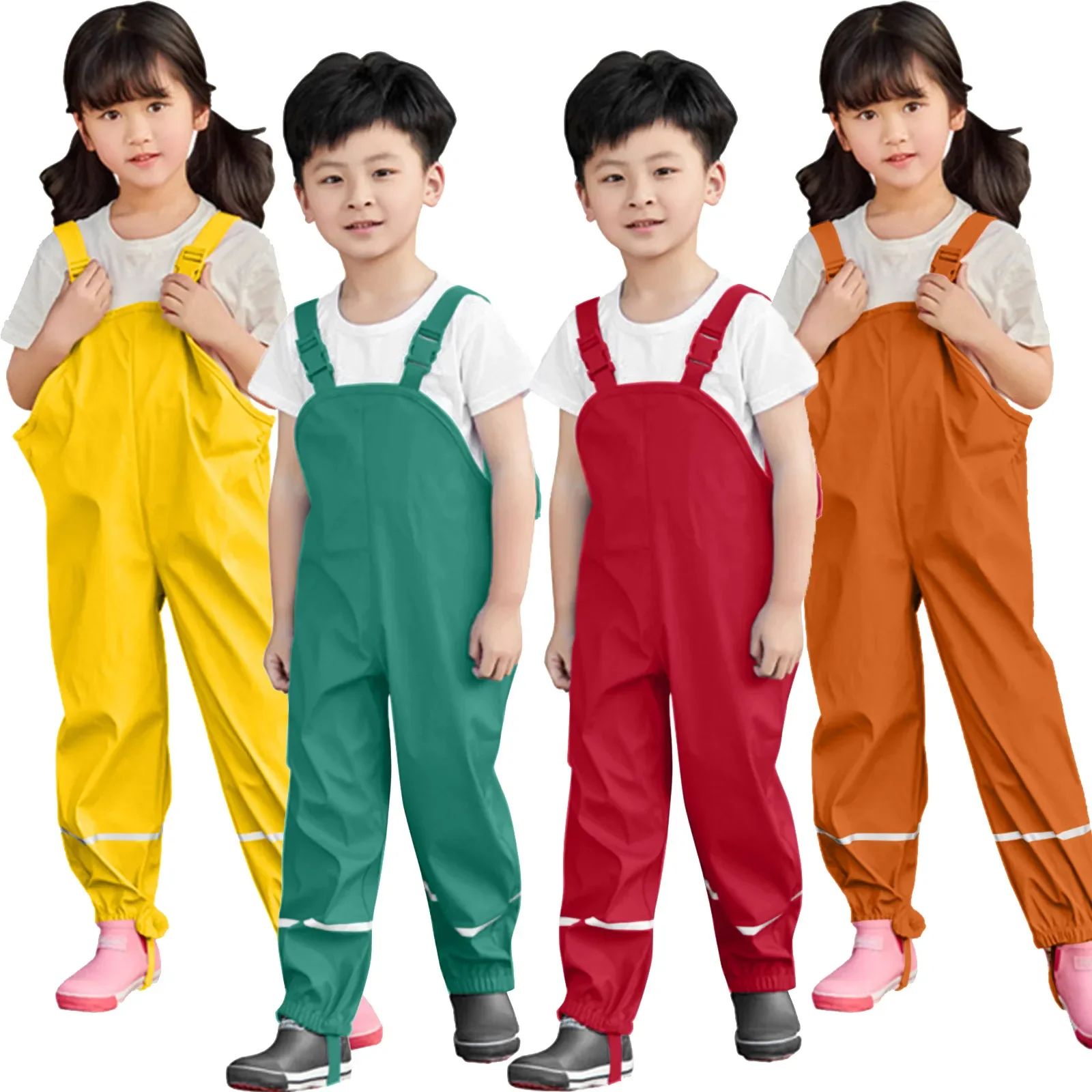 Children Waterproof Rain Pants Toddler Kids Boys Girls Rain