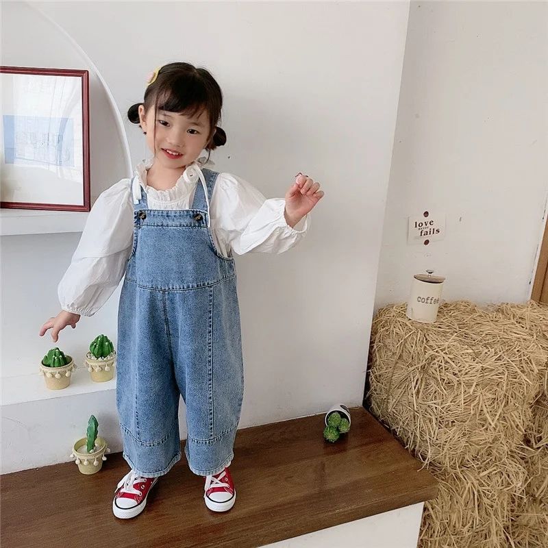 Korean style Spring Fall Kids Children Oversized Wide Leg