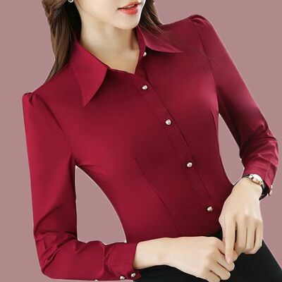 White Shirt Women Chiffon Dress Shirt Long Sleeve