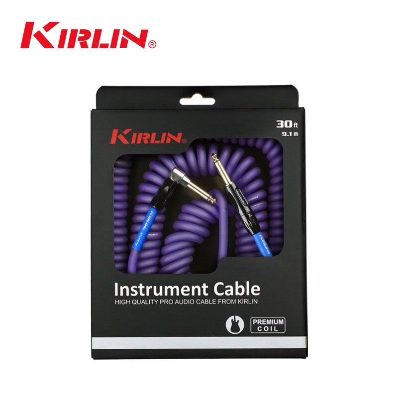 KIRLIN科林吉他线降噪线弹簧电话线乐器连接线贝斯音响音频线30FT
