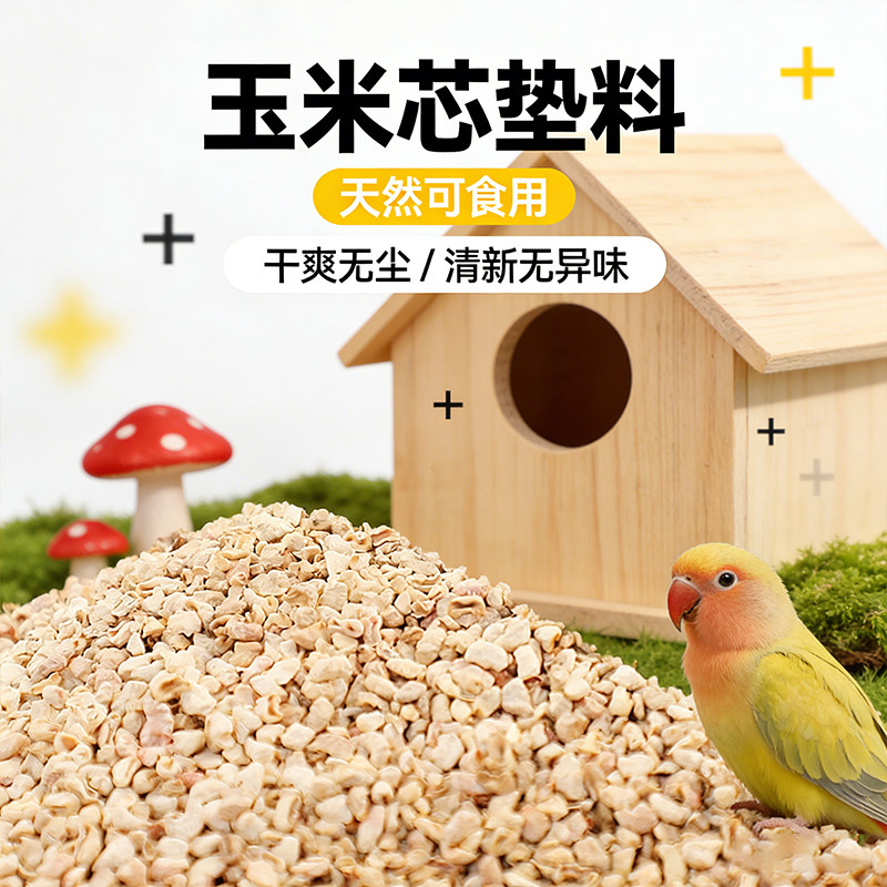 玉米芯垫料天然可食用鸟禽垫料虎皮鹦鹉清新无异味宠物专用用品
