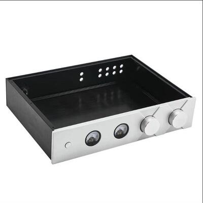 CJ-189 双表头 全铝 胆机 前级 功放VU表头机箱 310*420*90MM桌面