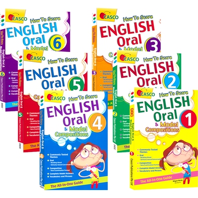 Casco How To Score English Oral & Model Compositions 新加坡英语口语和写作 PLSE 词汇范文短语 小学1-6年级 英文原版进口图书
