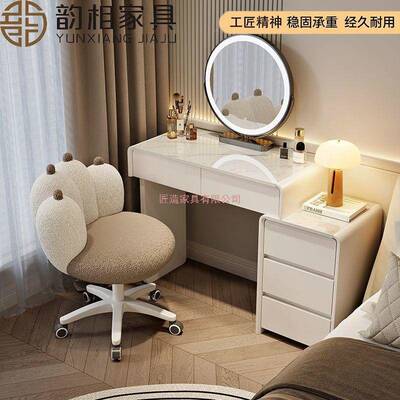实简木多轻奢风梳台妆卧室现48302代约功能小户型化妆桌收纳柜斗