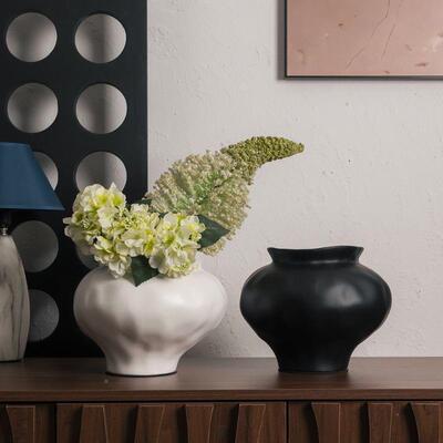 高颜值百搭陶瓷花宽31189口花器家用摆件简约假大气干瓶花花花插