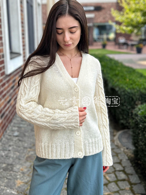 [英文]Arabesque cardigan图解 女士v领开衫毛衣编织图解教程
