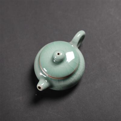 窑迷你HEB指尖壶小茶壶天青陶中式瓷复创意天青古哥色仿古壶