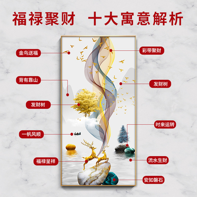 代现简约进关装饰画玄门入户墙壁画走O廊过道玄幻晶瓷