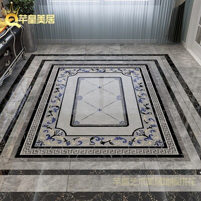 过道无限拼抛晶砖地毯砖欧式客厅地砖拼花瓷砖入户玄关拼图地砖