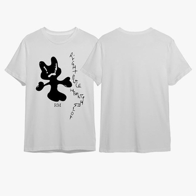 RM Namjoon Right Place Wrong Person t-shirt RM 趣味白色T恤潮