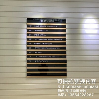 酒店公司指示牌楼层索引牌定制可更换写字楼楼P层电梯标识免费开