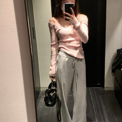 留下 1992 春l秋四季百搭慵懒神裤卫裤高腰显瘦垂感拖地裤阔腿裤