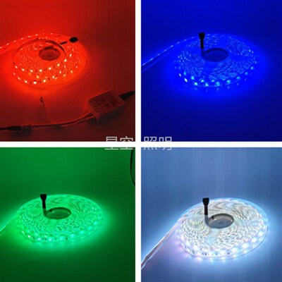 LED灯带3535窄版5MM宽RGB七彩24V软灯条8MM120灯12V呼吸爆闪5毫米