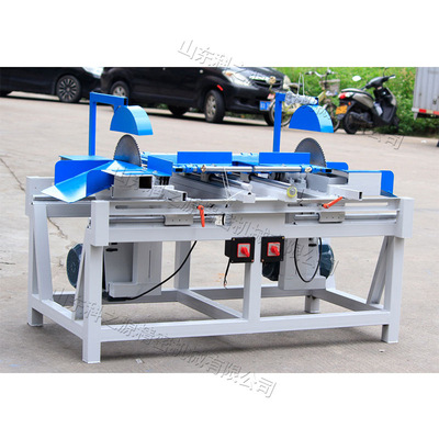 木工双头齐头锯 手动推台木板木条断料溜边锯 方木自动双端齐头锯