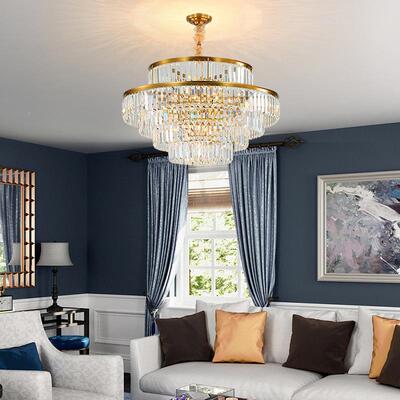 现88152代圆形客简厅大约厅灯具主现代风家用大厅灯客厅吊灯水晶