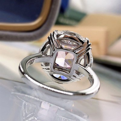 奢华泡泡糖鸽子蛋钻戒水滴圆钻雷迪恩冰花切10克拉人工粉钻戒指女