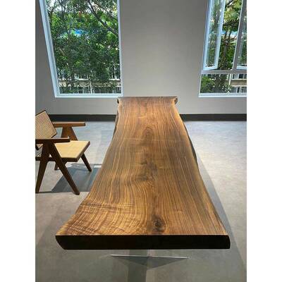 ?美胡桃木大北板茶Fhhmqgqw台面板独板原木大桌板整黑板桌面板实